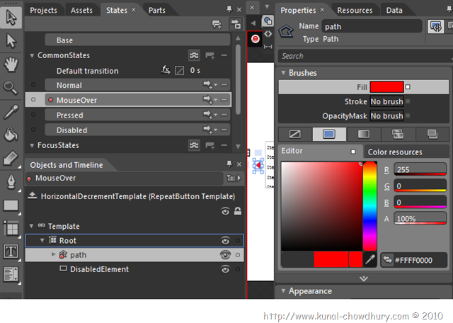 Customized Scrolling in Silverlight using Expression Blend | Kunal Chowdhury